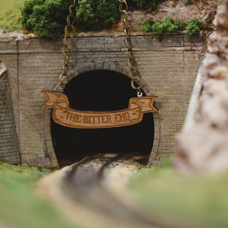 The Bitter End Wooden Scroll Necklace Sea Saying Sailor | Etsy