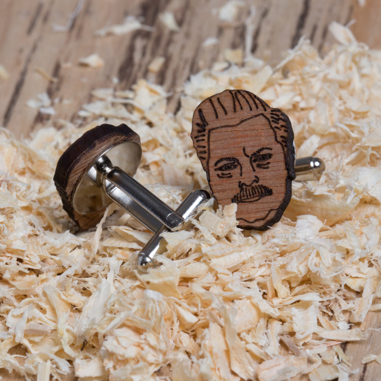 Geek Cufflinks fathers day Ron Swanson Fist of Rock Spock | Etsy