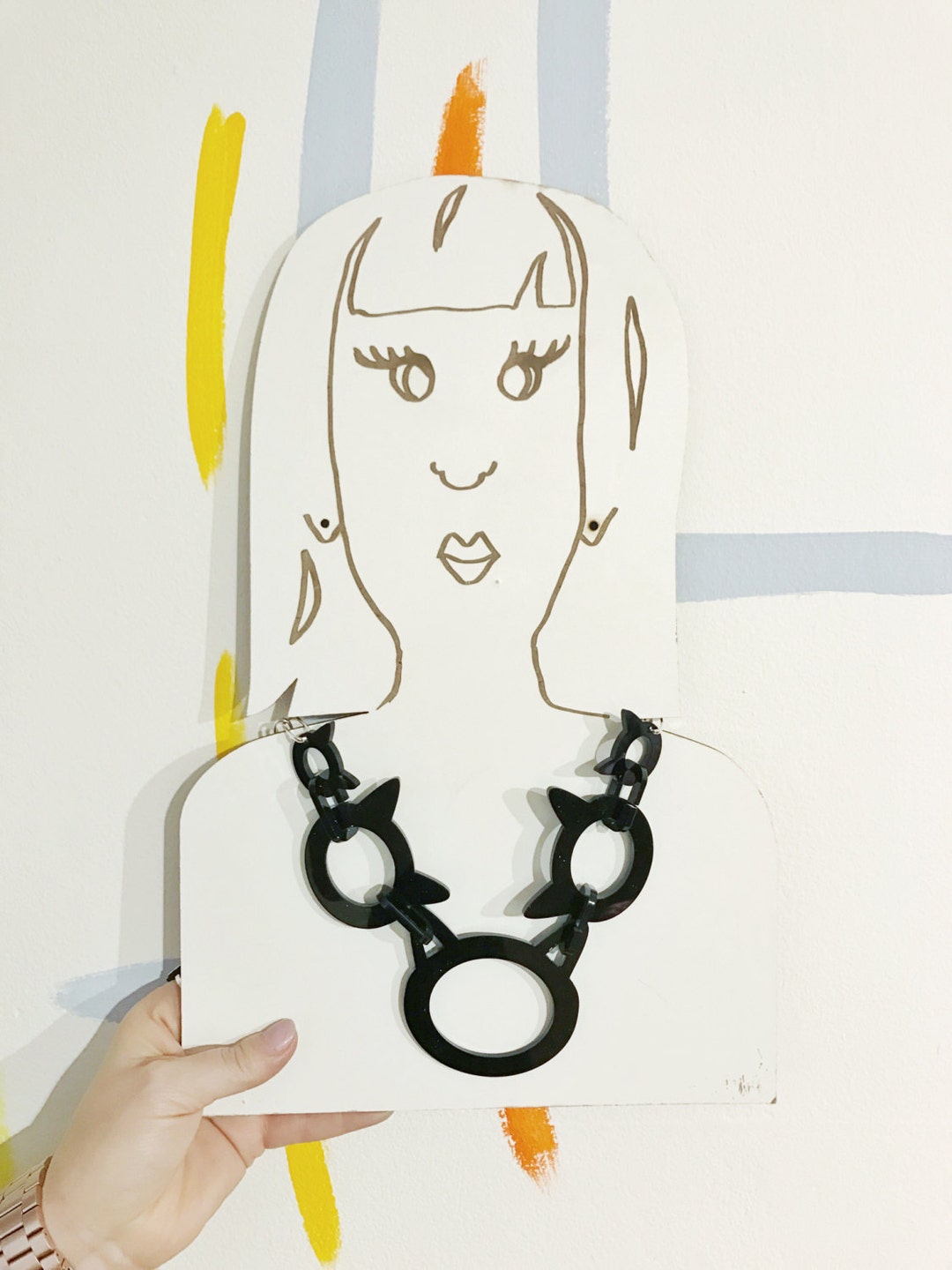 Chunky Cat Chain - Cat Lovers - Acrylic Cat - Statement Necklace - Pink ...