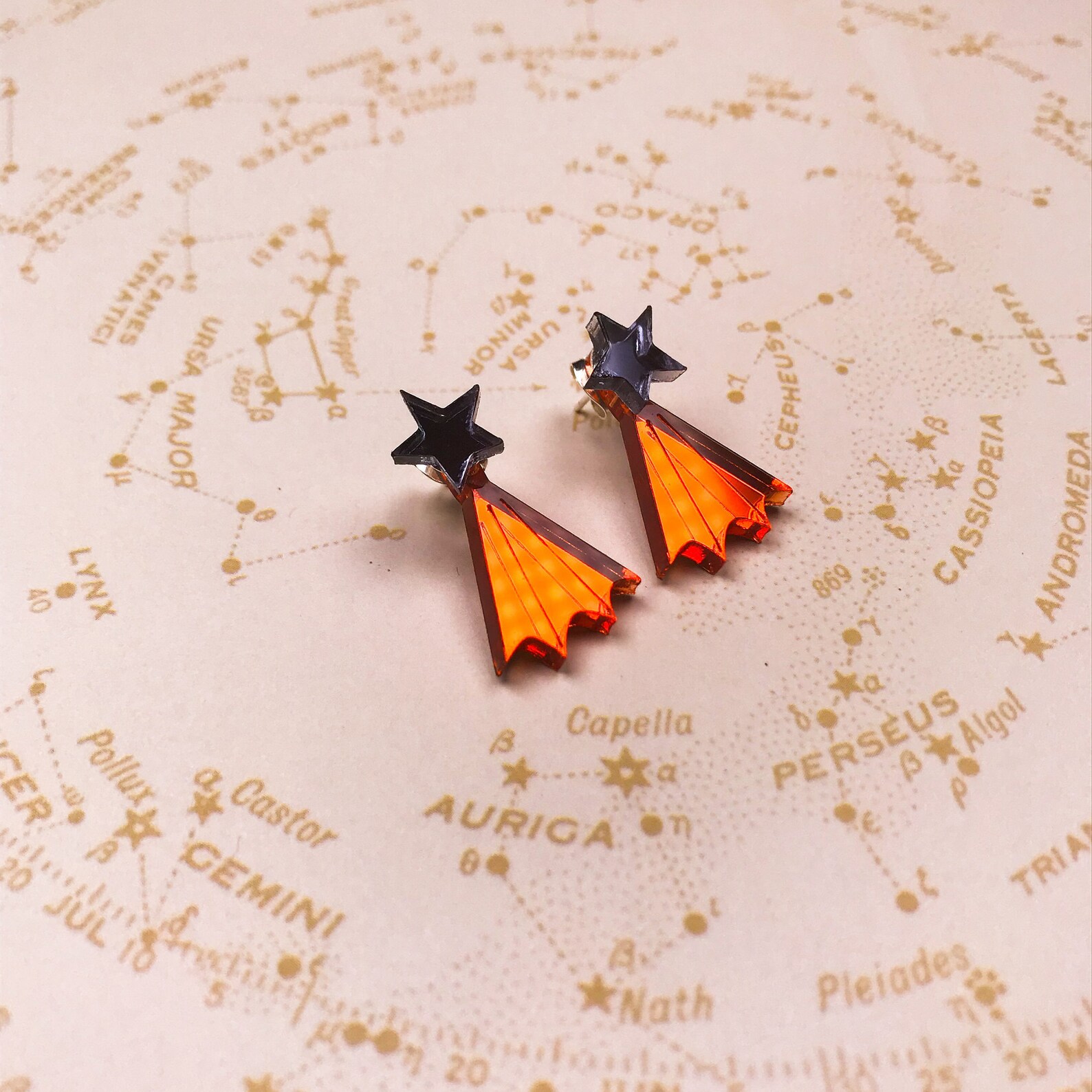 Star Ear Jacket Earrings With Sterling Silver Post and Scroll ...