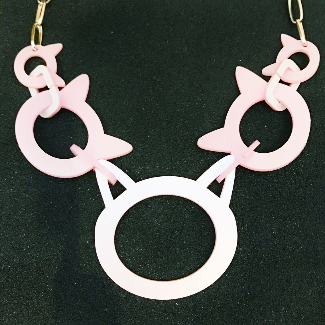 Chunky Cat Chain - Cat Lovers - Acrylic Cat - Statement Necklace - Pink ...
