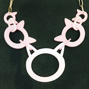 Chunky Cat Chain - Cat Lovers - Acrylic Cat - Statement Necklace - Pink ...