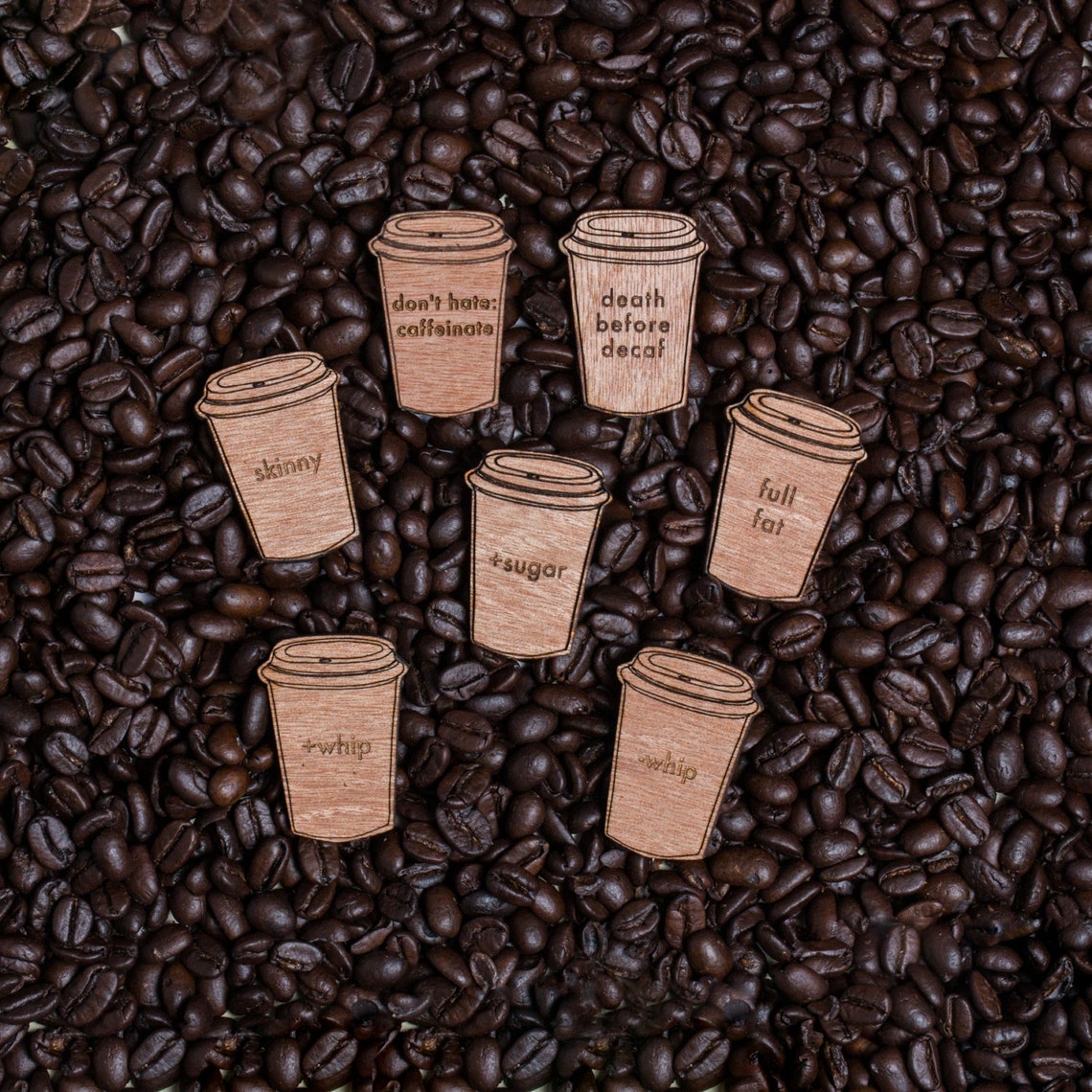 Full Fat COFFEE Cup Pin Badge/ Brooch ~ for Coffee Addicts, Snobs ...