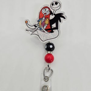 Glitter Badge Reel Retractable Permanent Badge Reel Jack Sally Zero ...