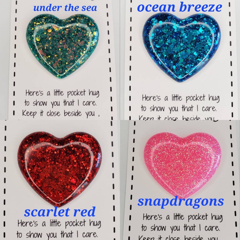Glitter Pocket Hug Glitter Heart Personalized Thoughtful Gift Thinking ...