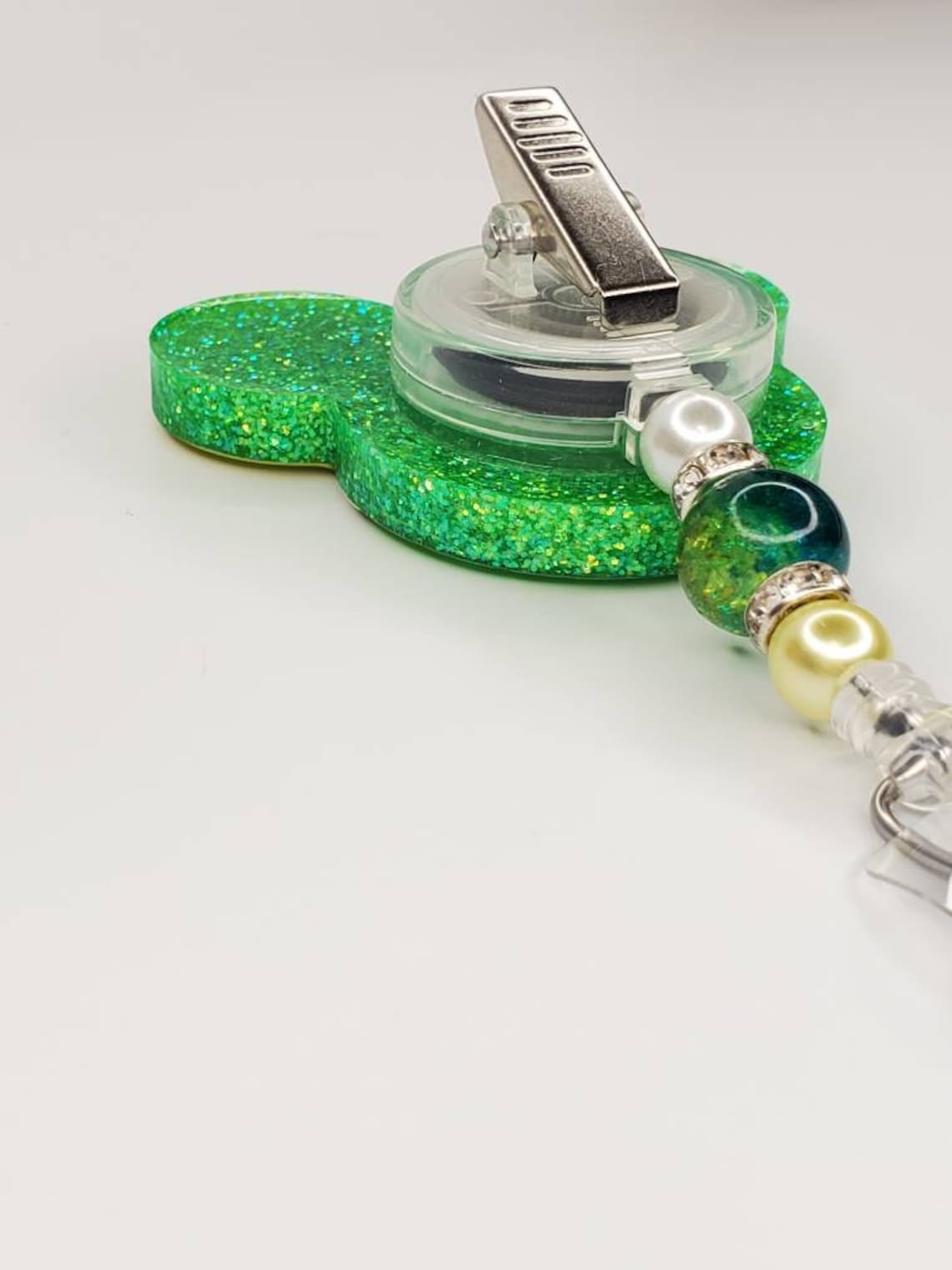 Glitter Badge Reel Retractable Permanent Badge Reel Green - Etsy