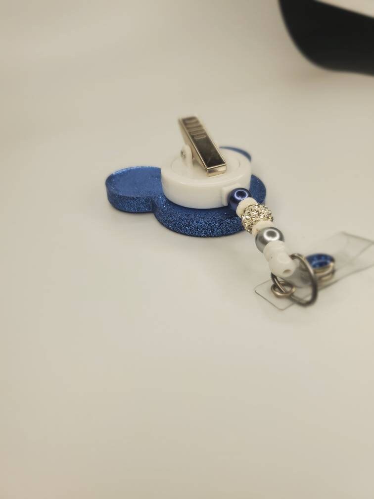 Mouse Shaped Retractable Permanent Badge Reel Animal Blue Experiment ...