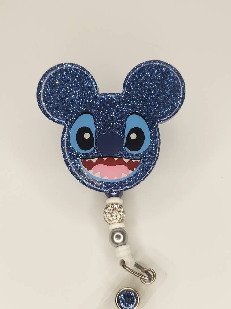 Mouse Shaped Retractable Permanent Badge Reel Animal Blue Experiment ...