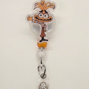 Glitter Badge Reel Retractable Permanent Badge Reel Anxiety Emotion ...