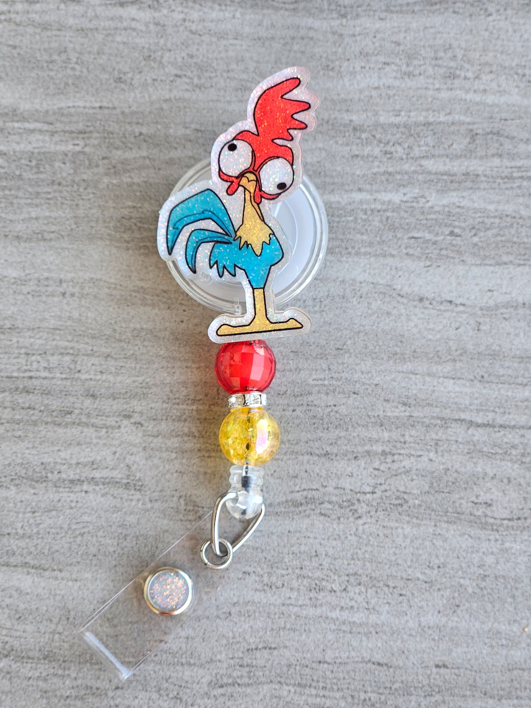 Hei Hei Glitter Badge Reel Retractable Permanent Badge Reel Moana ...