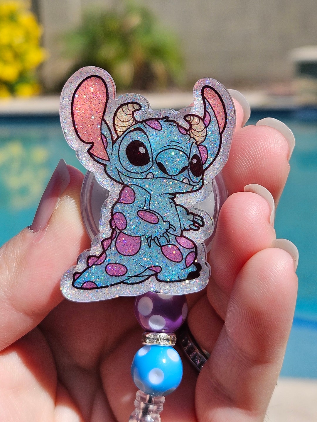 Glitter Badge Reel Stitch Sully Dress up Glitter Character Permanent ...