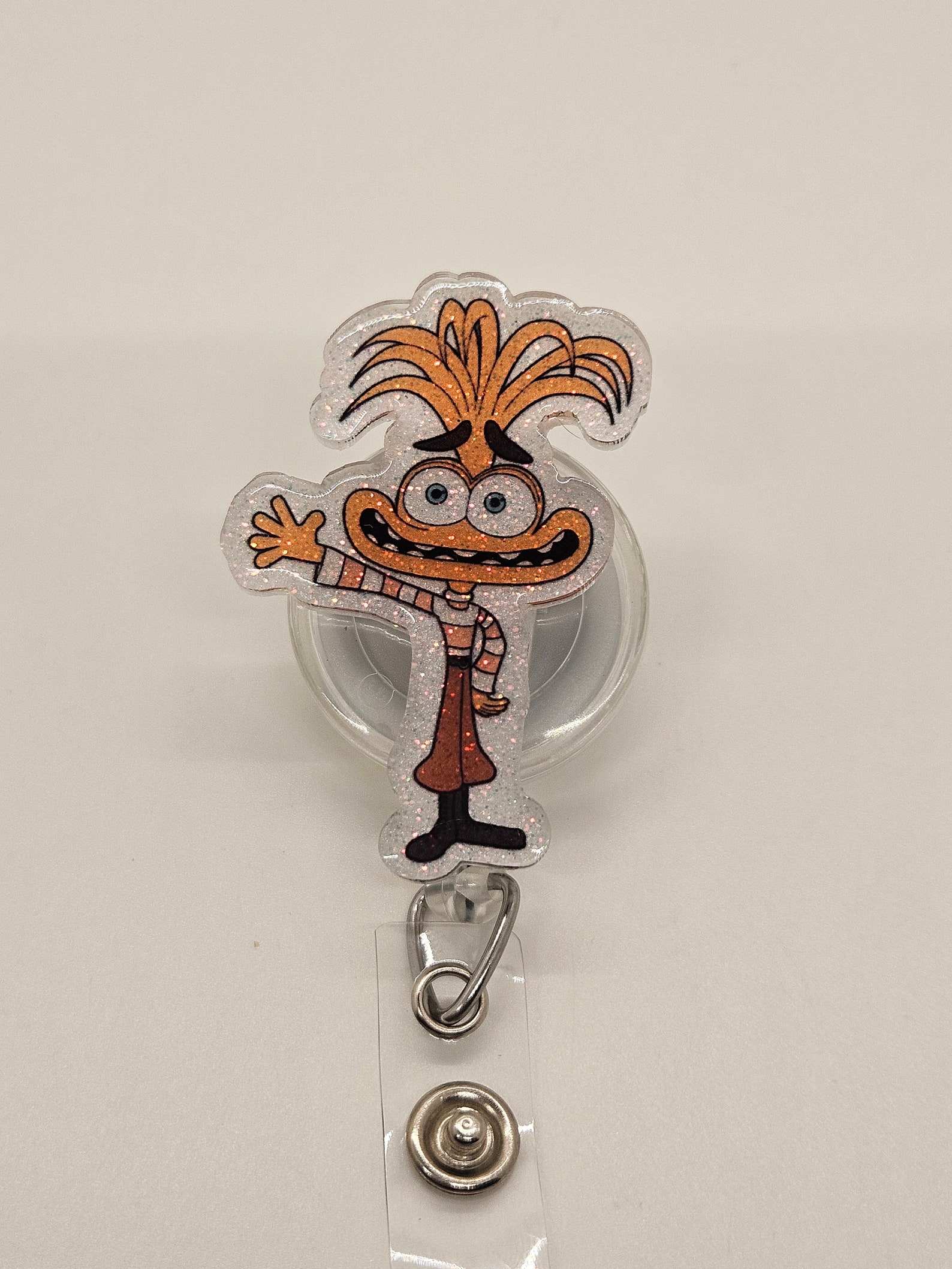 Glitter Badge Reel Retractable Permanent Badge Reel Anxiety Emotion ...