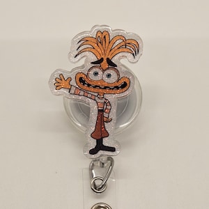 Glitter Badge Reel Retractable Permanent Badge Reel Anxiety Emotion ...