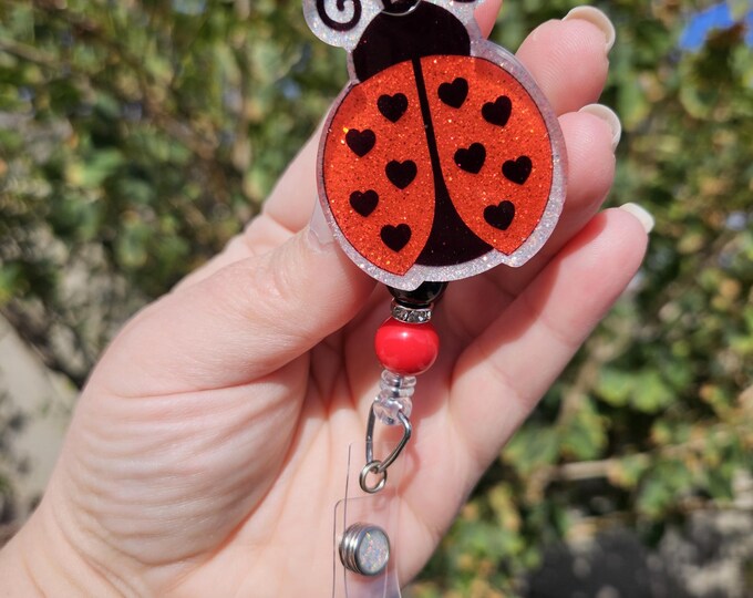 Personalized Ladybug Badge Reel - See Pics - Great Gift Idea or Treat ...