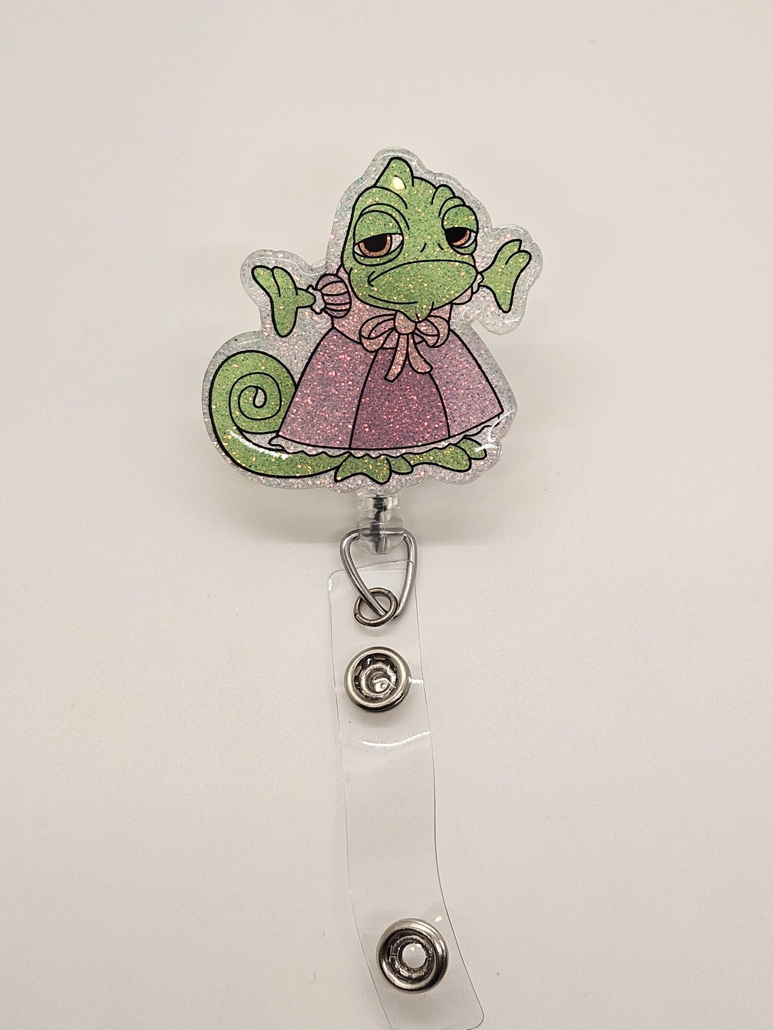 Cute Glitter Badge Reel Tangled Character Retractable Permanent Badge ...