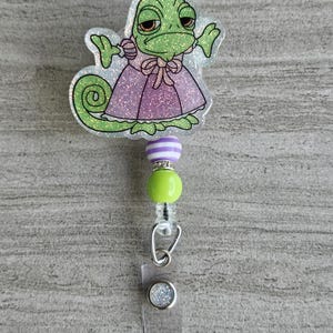 Cute Glitter Badge Reel Tangled Character Retractable Permanent Badge ...