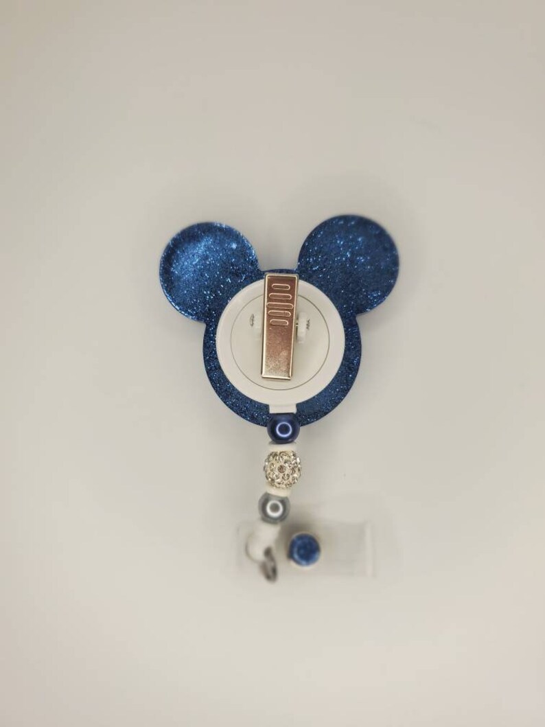 Mouse Shaped Retractable Permanent Badge Reel Animal Blue Experiment ...