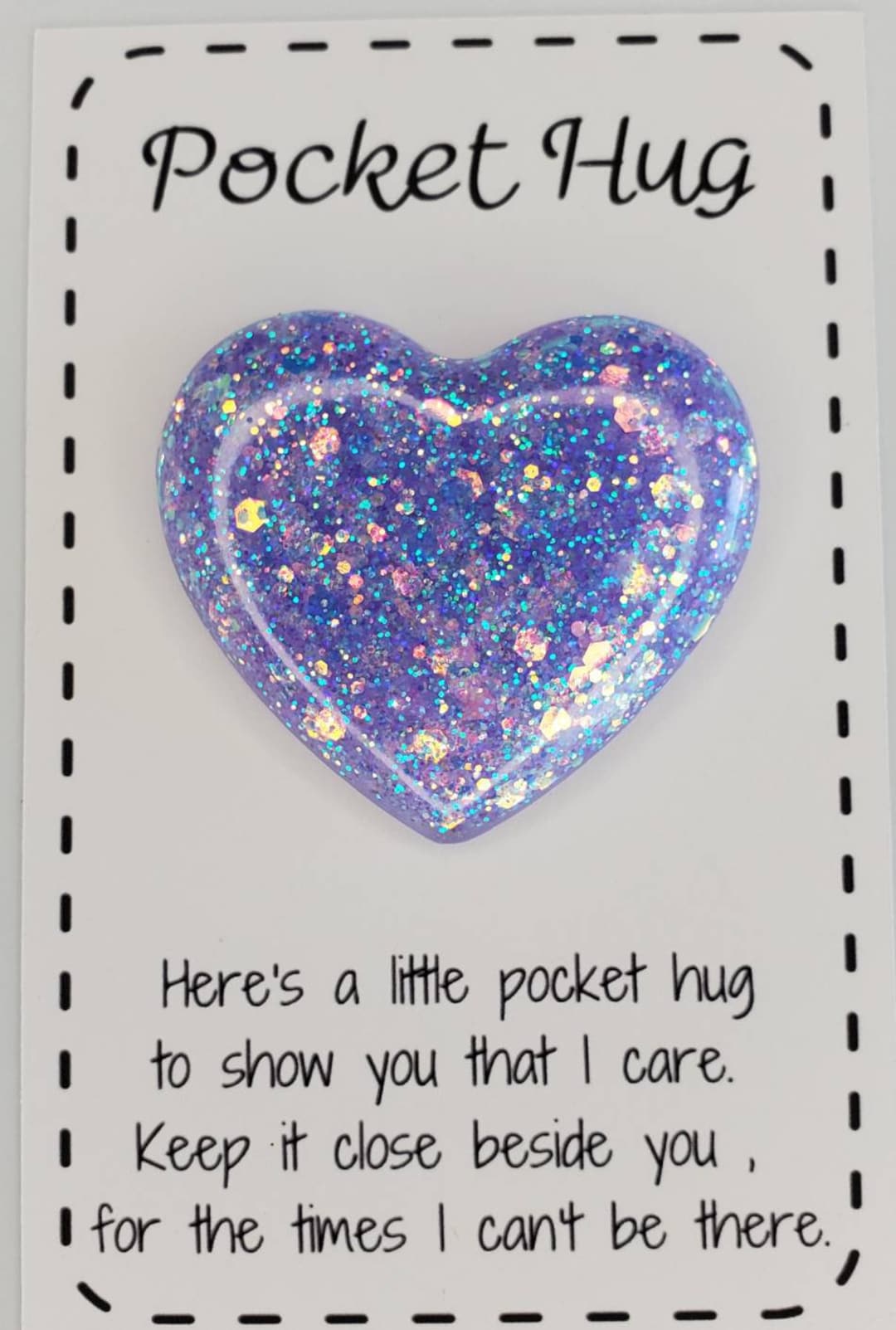 Glitter Pocket Hug Glitter Heart Personalized Thoughtful Gift Thinking ...