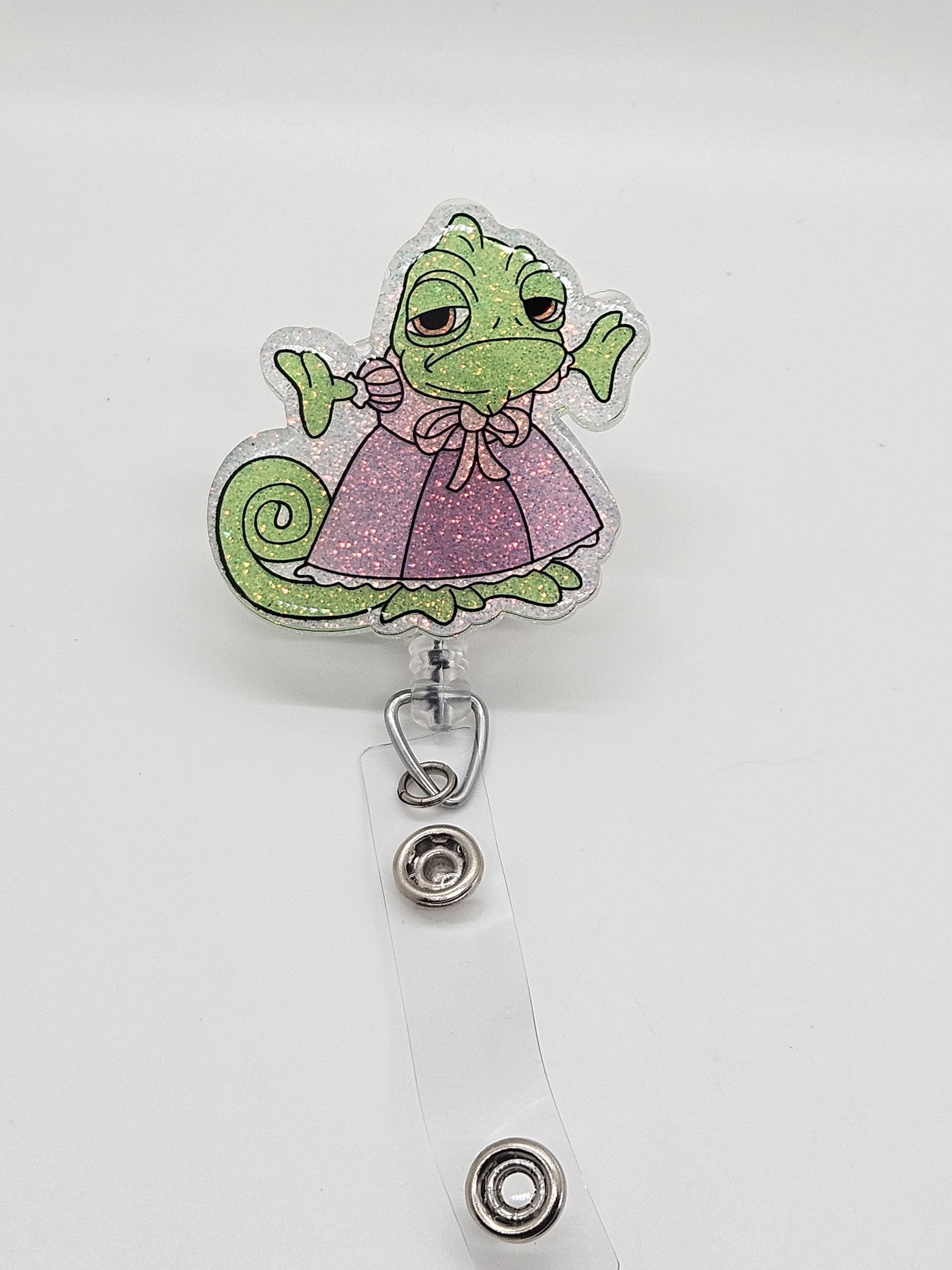 Cute Glitter Badge Reel Tangled Character Retractable Permanent Badge ...