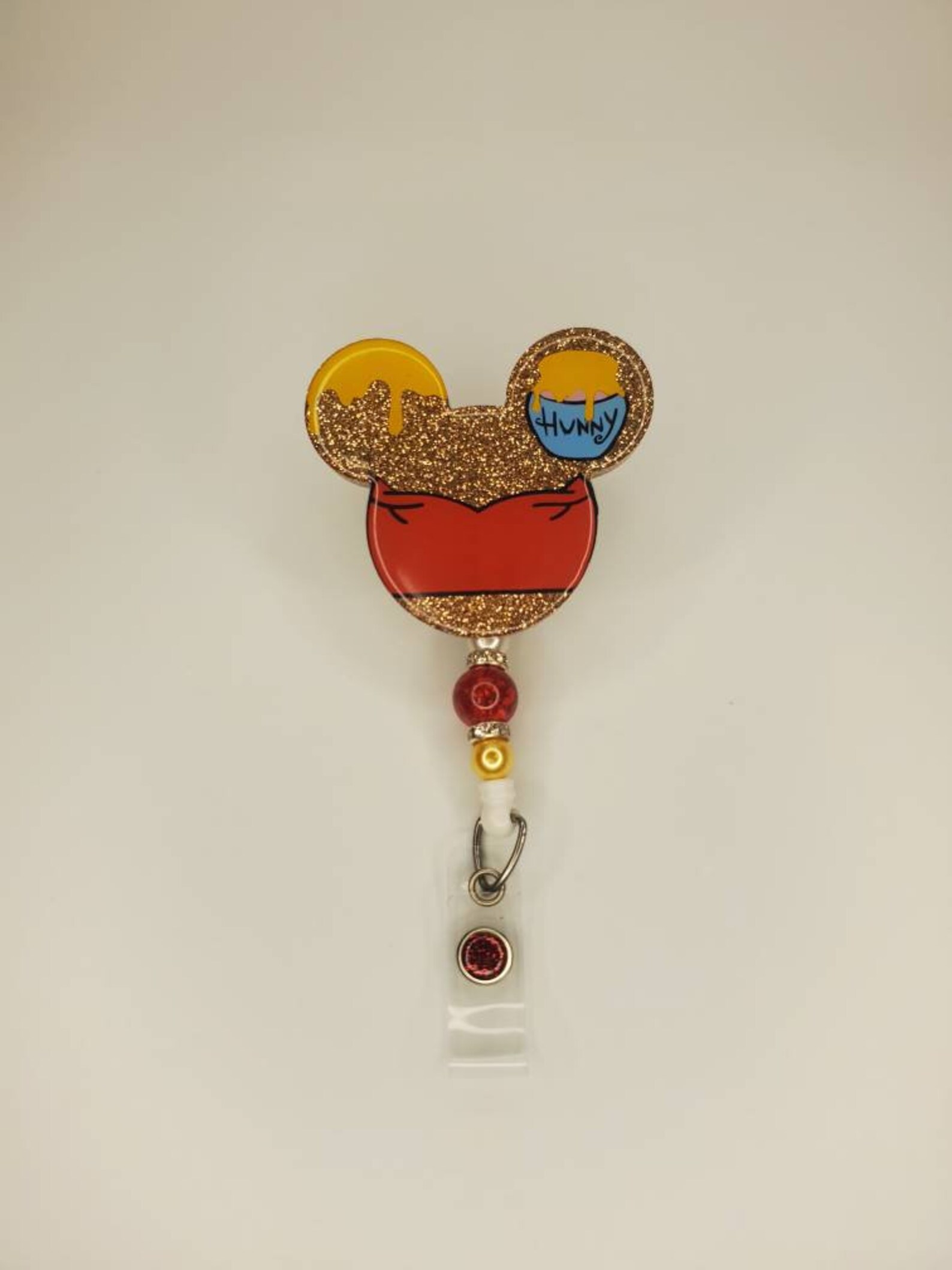 Glitter Mouse Shaped Retractable Permanent Badge Reel Honey - Etsy