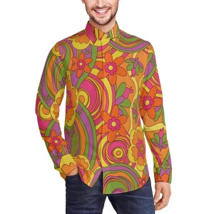 Groovy 70s Shirt Style, 70s Style Shirt, 70s Clothing Style, Hippie ...