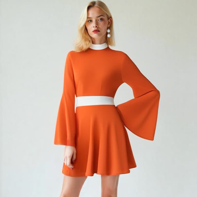 Orange Mini Dress Chiffon - Etsy