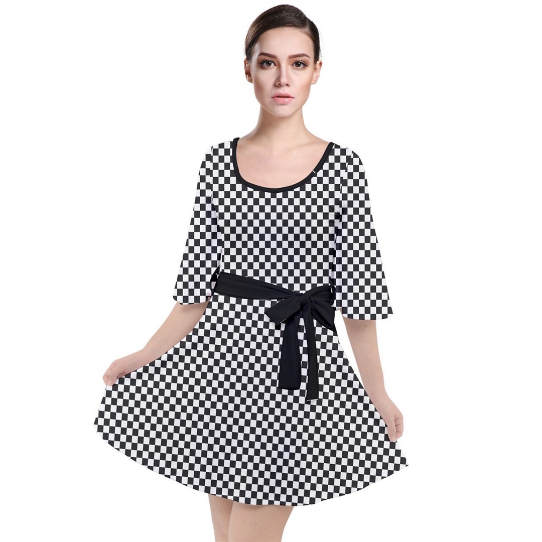 Mod Dress, Black Checker Dress, Checker Mini Dress, GOGO Dress, Vintage ...