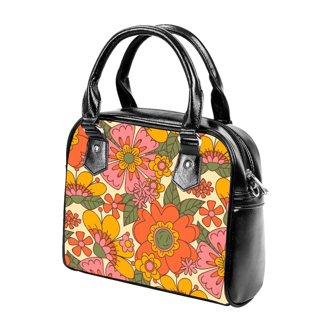 Retro Handbag, 70s Style Purse, 70s Style Handbag, Floral Handbag ...