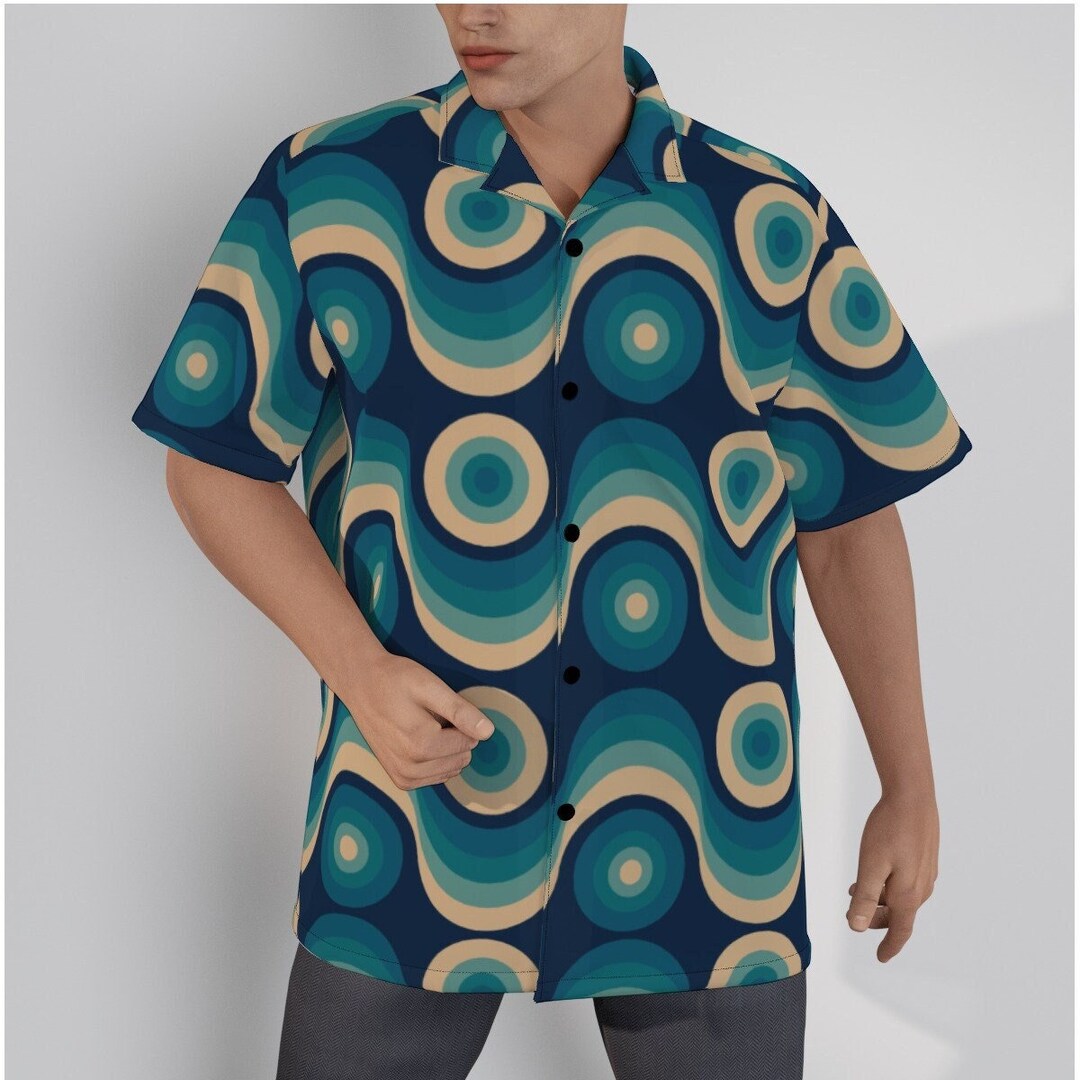 Retro Shirt Men, Retro Top, Mid Century Top, Ombre Shirt, Mod 60s Style ...