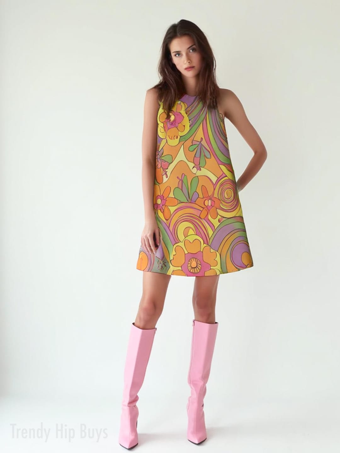 60s Dress Style | Retro Dress, Mod Mini Dress | Sleeveless Tent Dress ...