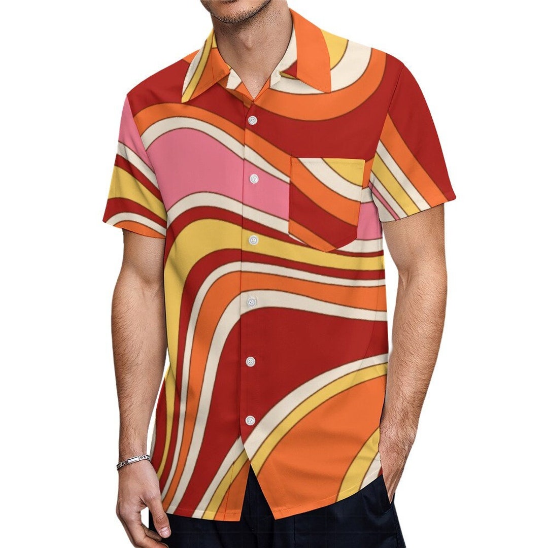 Vintage 70s Style Shirt Retro Shirt Men Hippie Shirt Men - Etsy