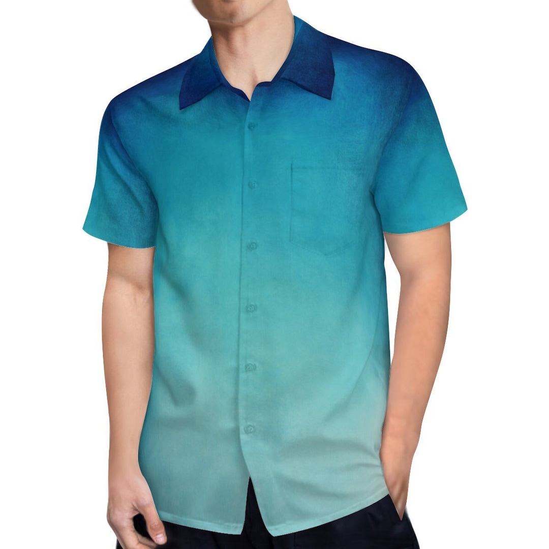 Men's Shirt, Ombre Shirt Men, Blue Shirt Men, Blue Ombre Shirt, Men's ...