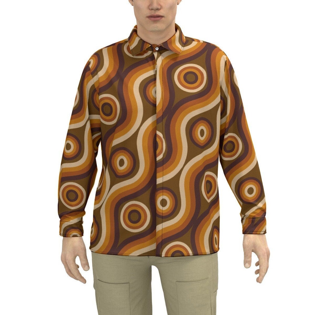 Cotton Shirt Men, 70s Style Shirt, Retro Shirt Men, Vintage Style Shirt ...