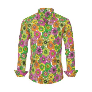 Vintage 70s Style Shirt, Retro Shirt Men, Hippie Shirt Men,neon Shirt ...
