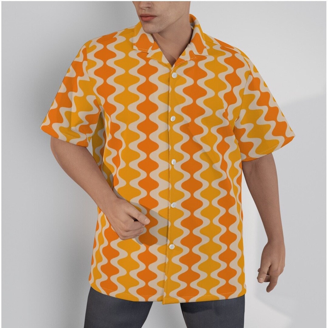 Retro Shirt Men, Retro Top, Mid Century Style Top, 60s 70s Style Shirt ...