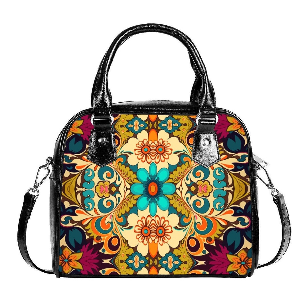 Retro Handbag, 70s Style Handbag, 70s Inspired Handbag, Floral Handbag ...