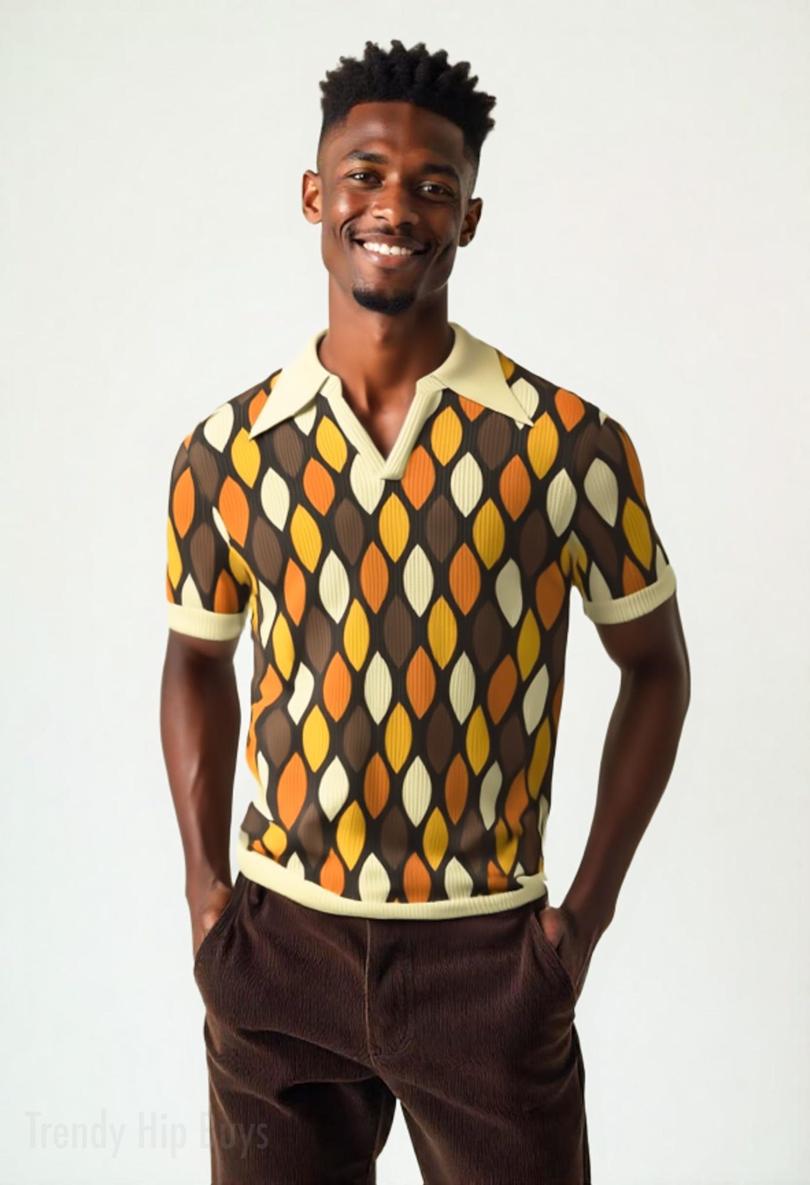 70s Shirt Style, Retro Polo Shirt Men, Men's 70s Wing Collar Shirt, 70s ...