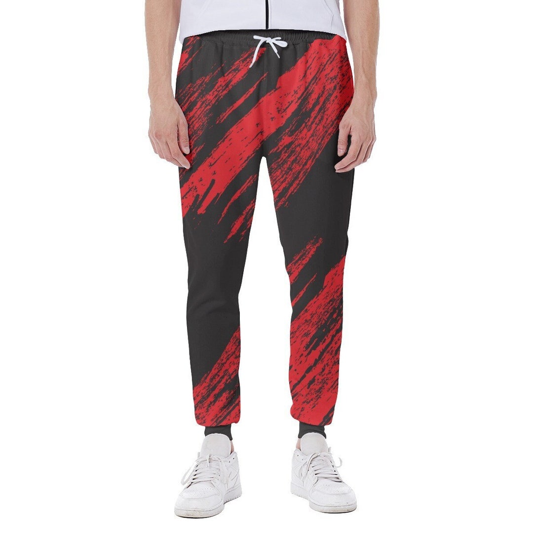 Eco Sweatpants Abstract Black Red Pants Edgy Pants Unisex - Etsy