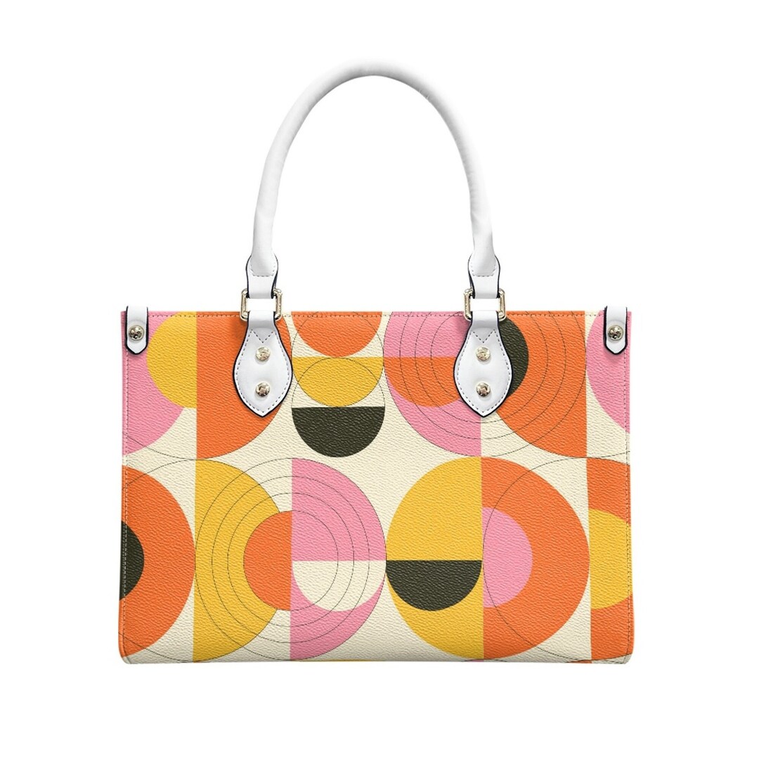 Opt Art Handbag, Mod Orange Handbag, Mod 60s Handbag, 60s Style Handbag ...