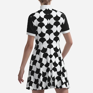 Mod Dress, 60s Dress Style, Black Mod Dress, Black and White Color ...
