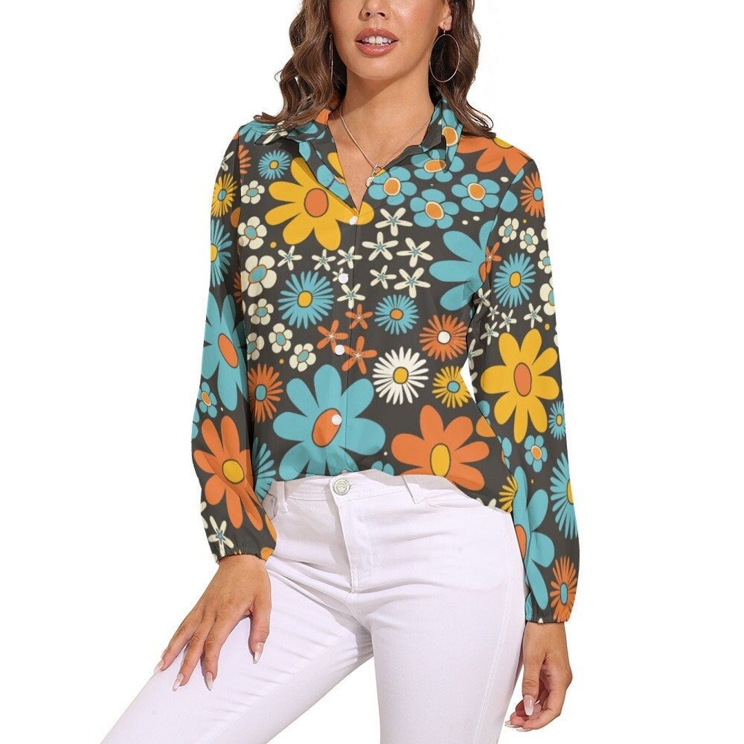 Mod Top Women, 60s Inspired Blouse, Mod 60s Top, Retro Top Women, Women ...