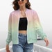 Women's Jacket, Ombre Jacket, Rainbow Jacket, Rainbow Print Jacket ...