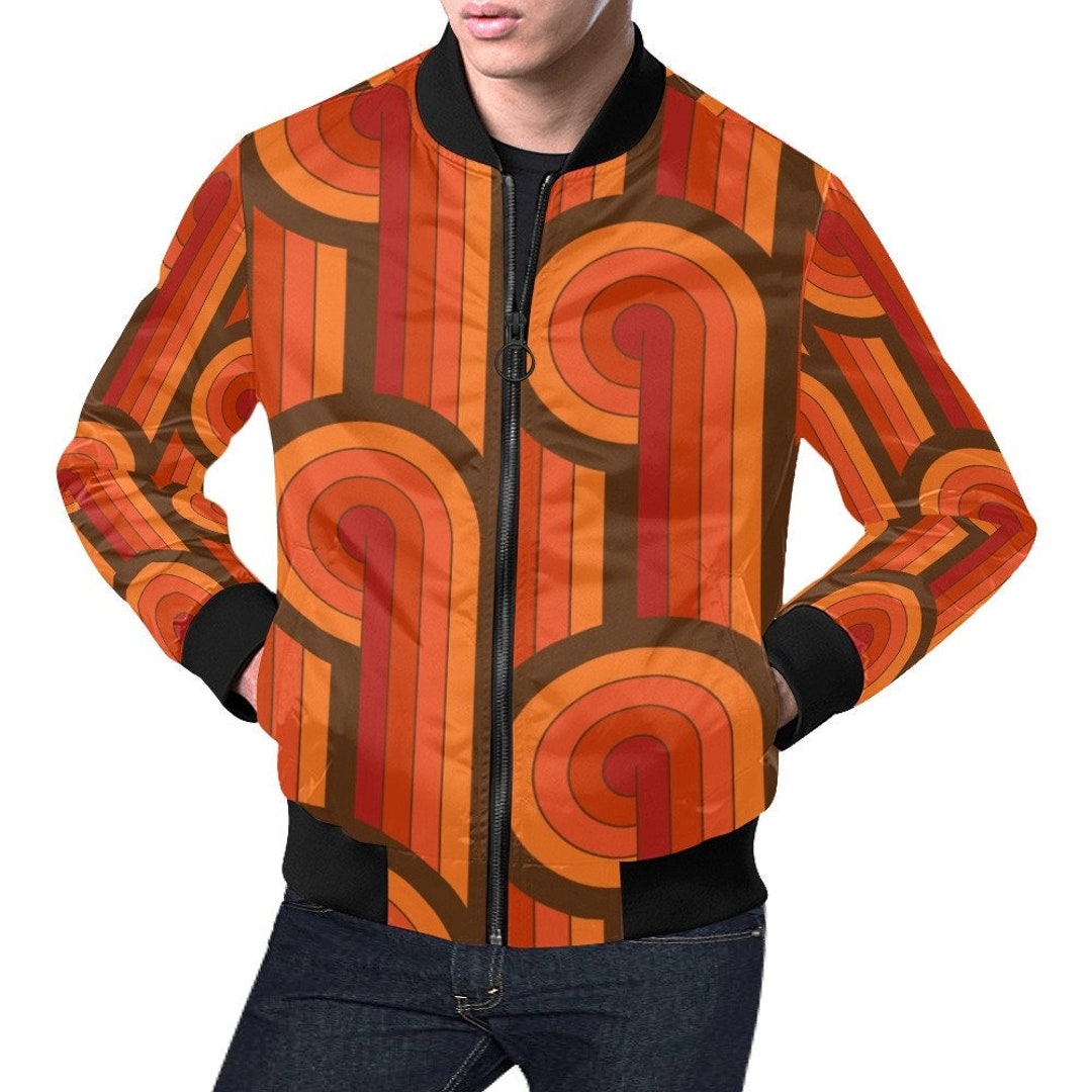 Men's Bomber Jacket, Retro Jacket, Bomber Jacket Men, 70s Style Jacket ...