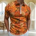 Polo Shirt Men, Boho Shirt, 70s Shirt Style, Orange Polo Shirt, 70s ...