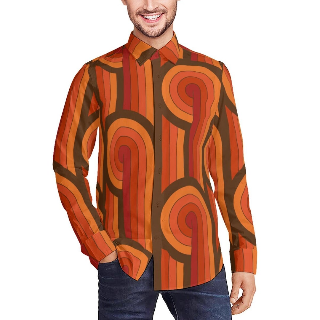 70s Clothing Men, Retro Shirt, 60s 70s Shirt Men, Men's 70s Style Shirt ...