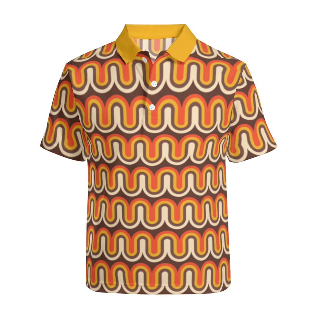 Polo Shirt Men, Retro Polo Shirt, Mid Century Shirt, 60s Style Shirt ...
