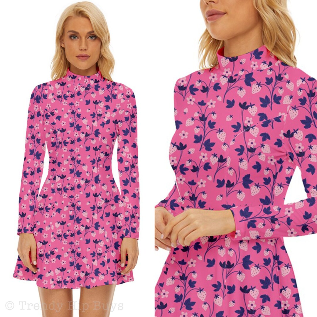 60s Dress Style, Mod Dress, Pink Mod Dress, Strawberry Dress, Turtle ...