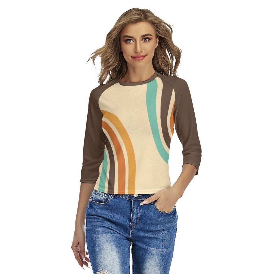 Retro Raglan Shirt, Raglan Tee, Raglan Shirt , 70s Style Shirt, Raglan ...
