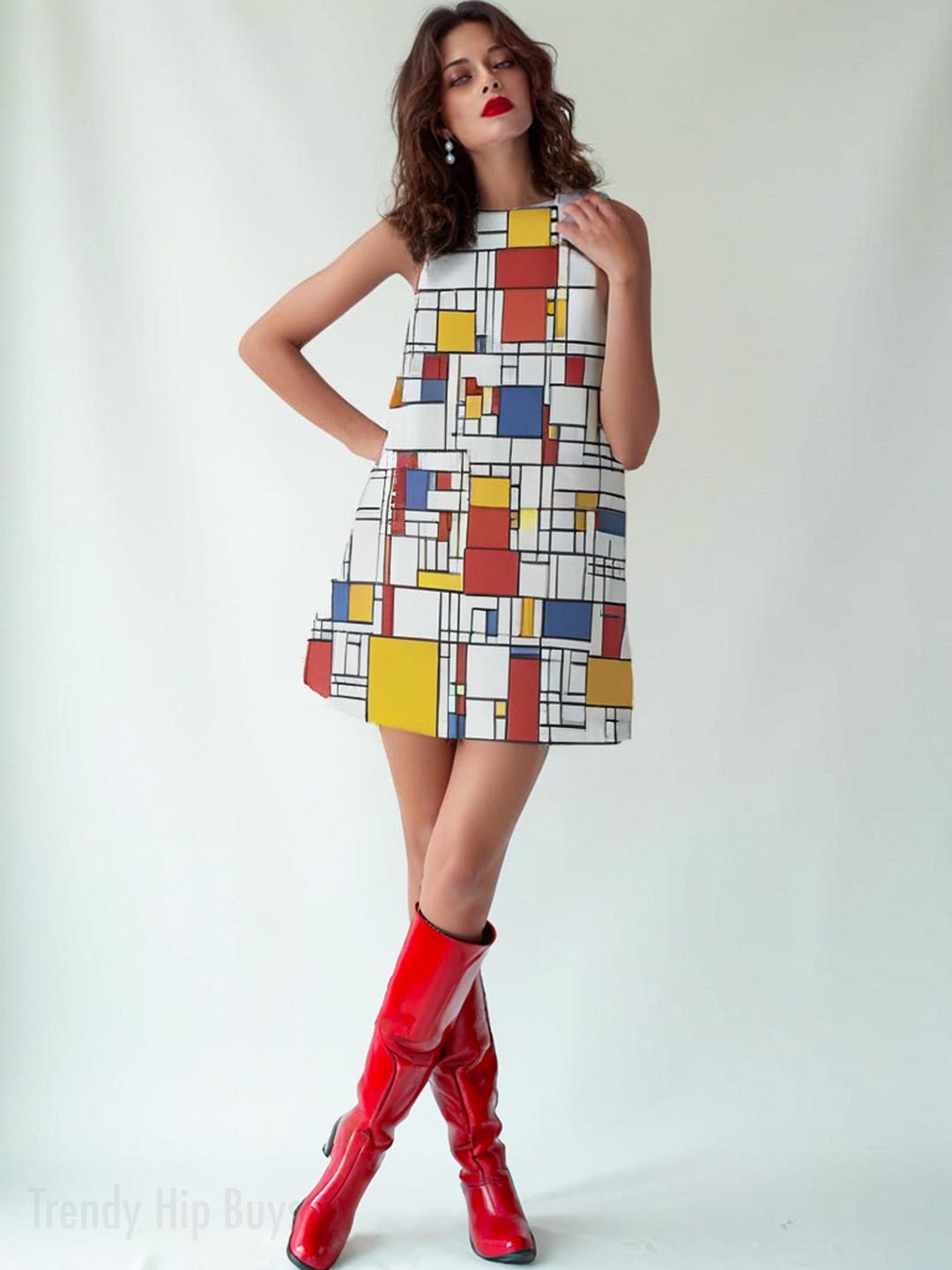 60s Dress Style, Mod 60s Mini Dress | Mondrian Dress, Vintage 60s ...