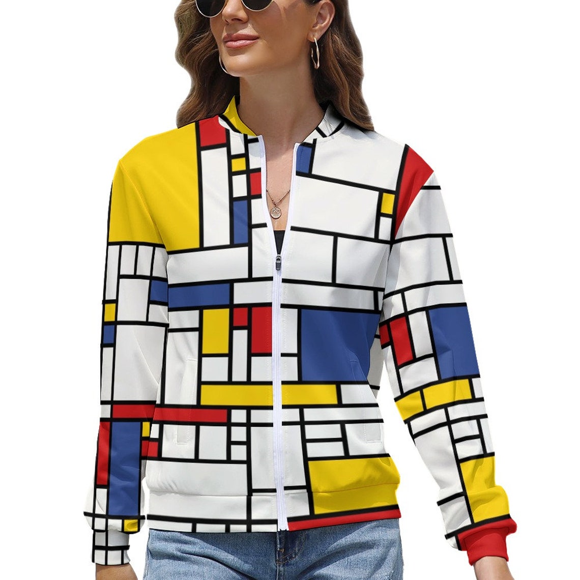 Women's Jacket Retro Jacket Mod Jacket Mondrian Print - Etsy